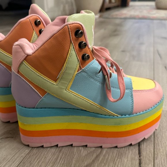 Dolls Kill | Shoes | Dolls Kill Rainbow Platform Sneakers | Poshmark